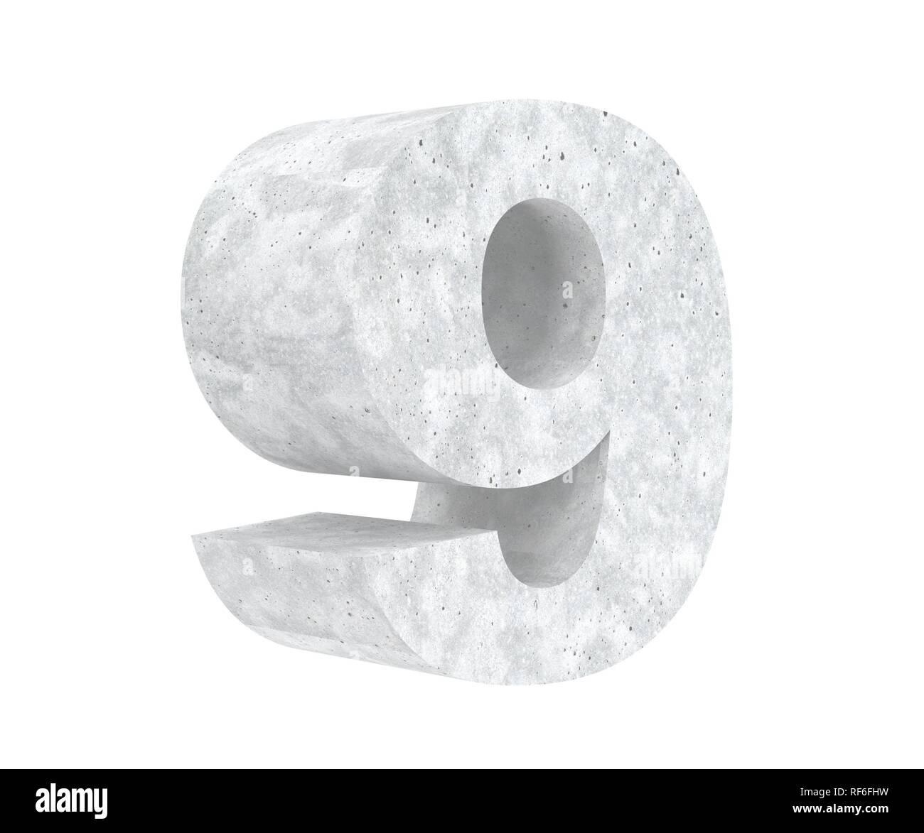 3D rendering concrete number 9 nine. 3D render Illustration Stock Photo ...