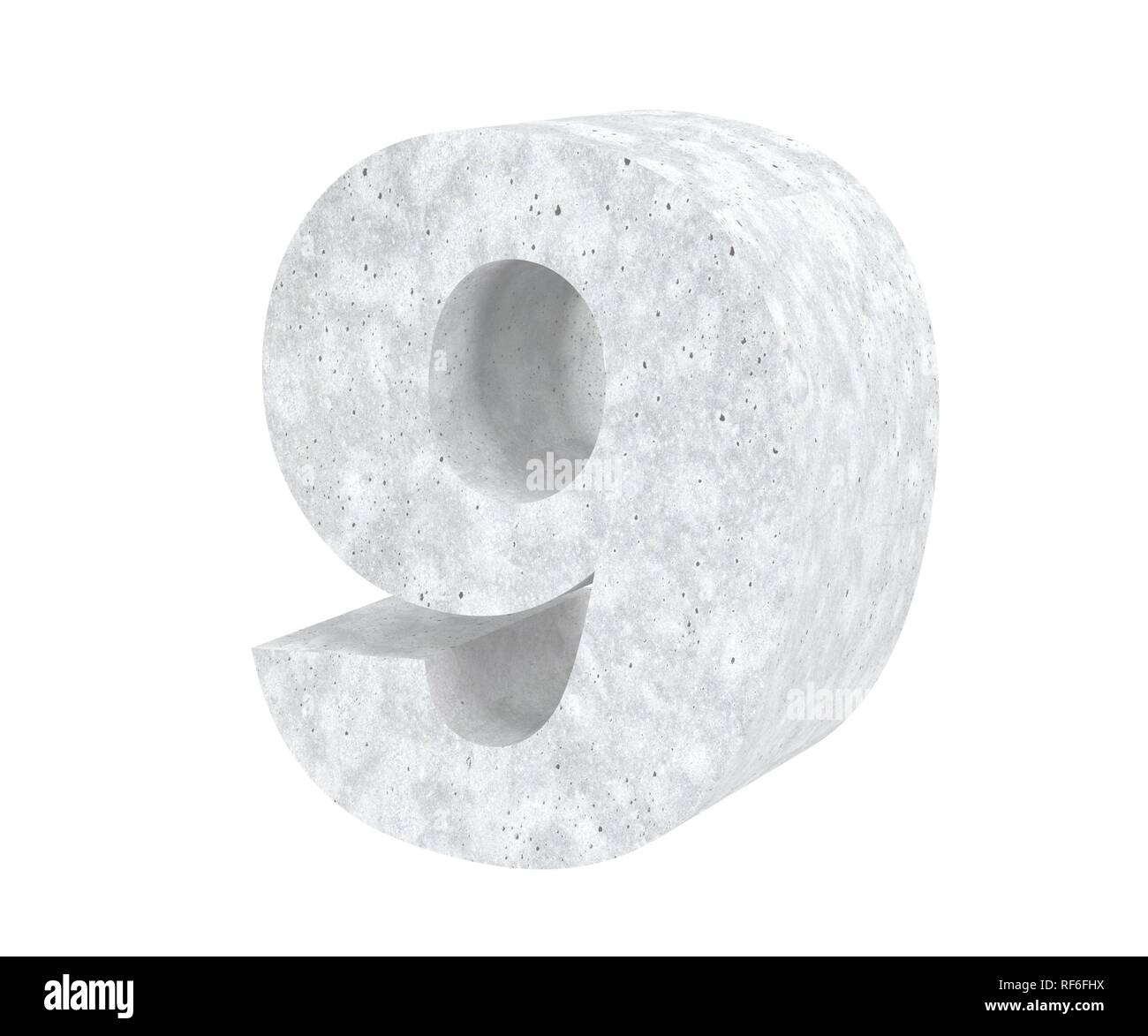 3D rendering concrete number 9 nine. 3D render Illustration Stock Photo ...