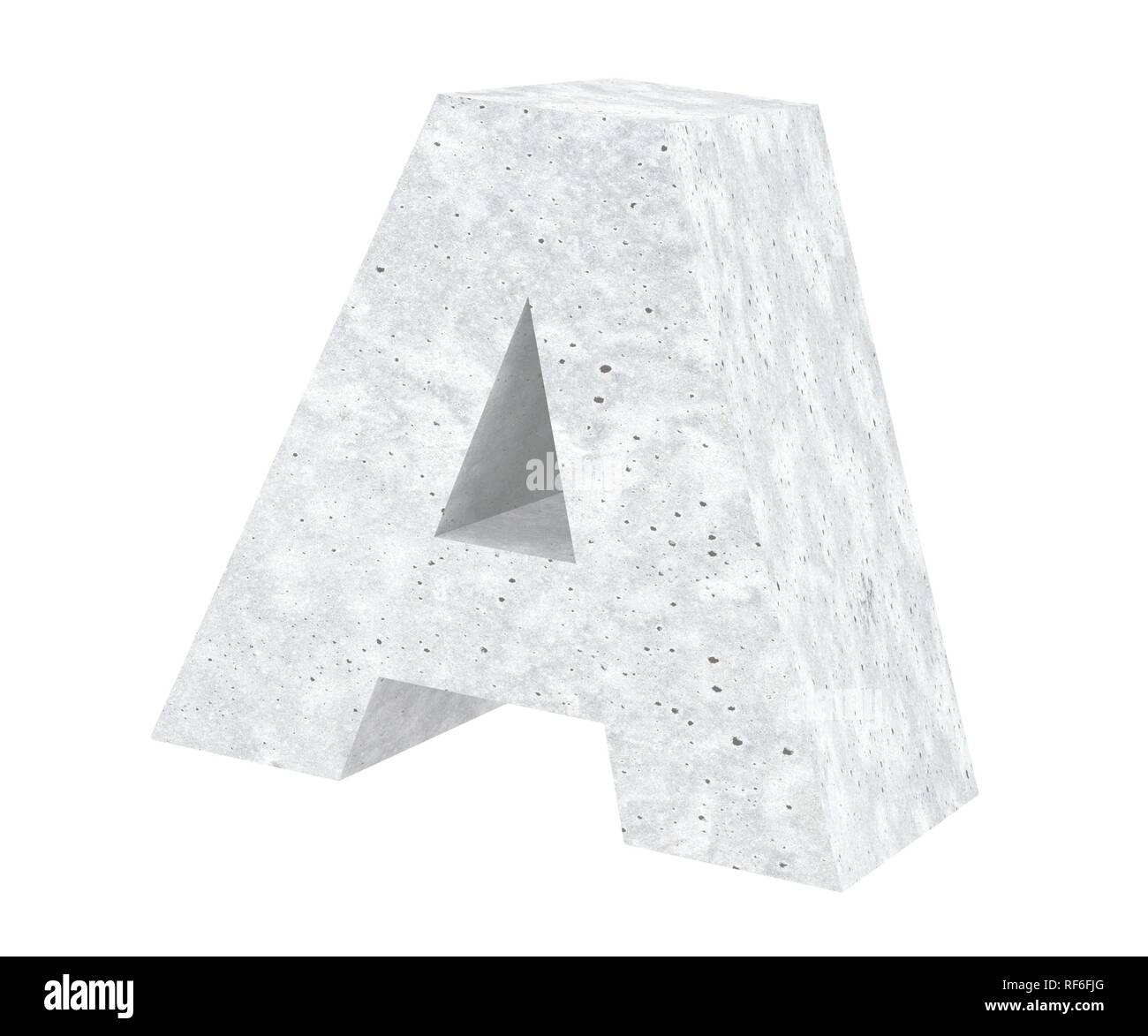 Concrete Capital Letter - A isolated on white background. 3D render ...