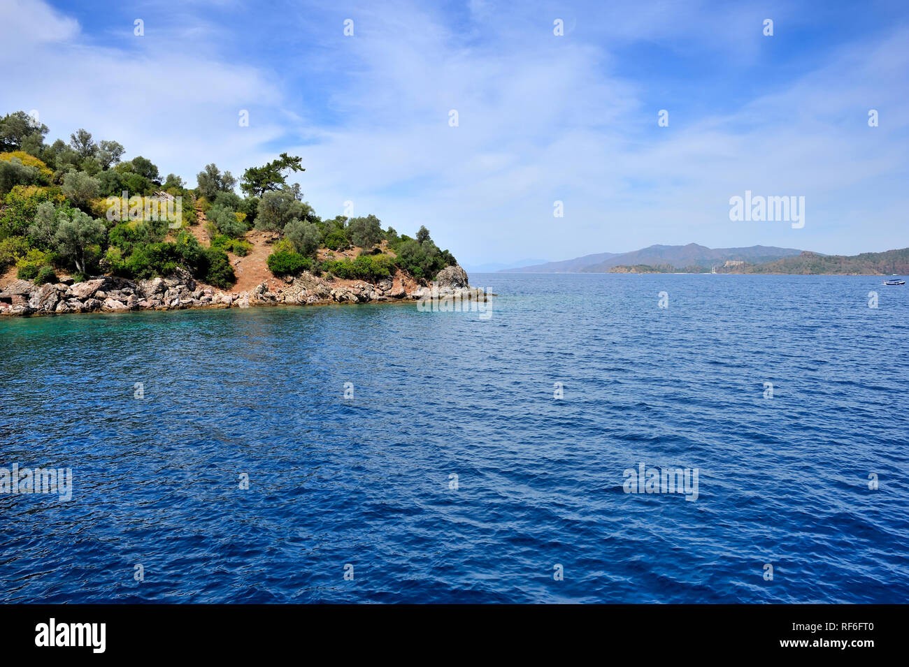 Beautiful seascape with rocky islands. Aegean sea. Turkey Stock Photo ...