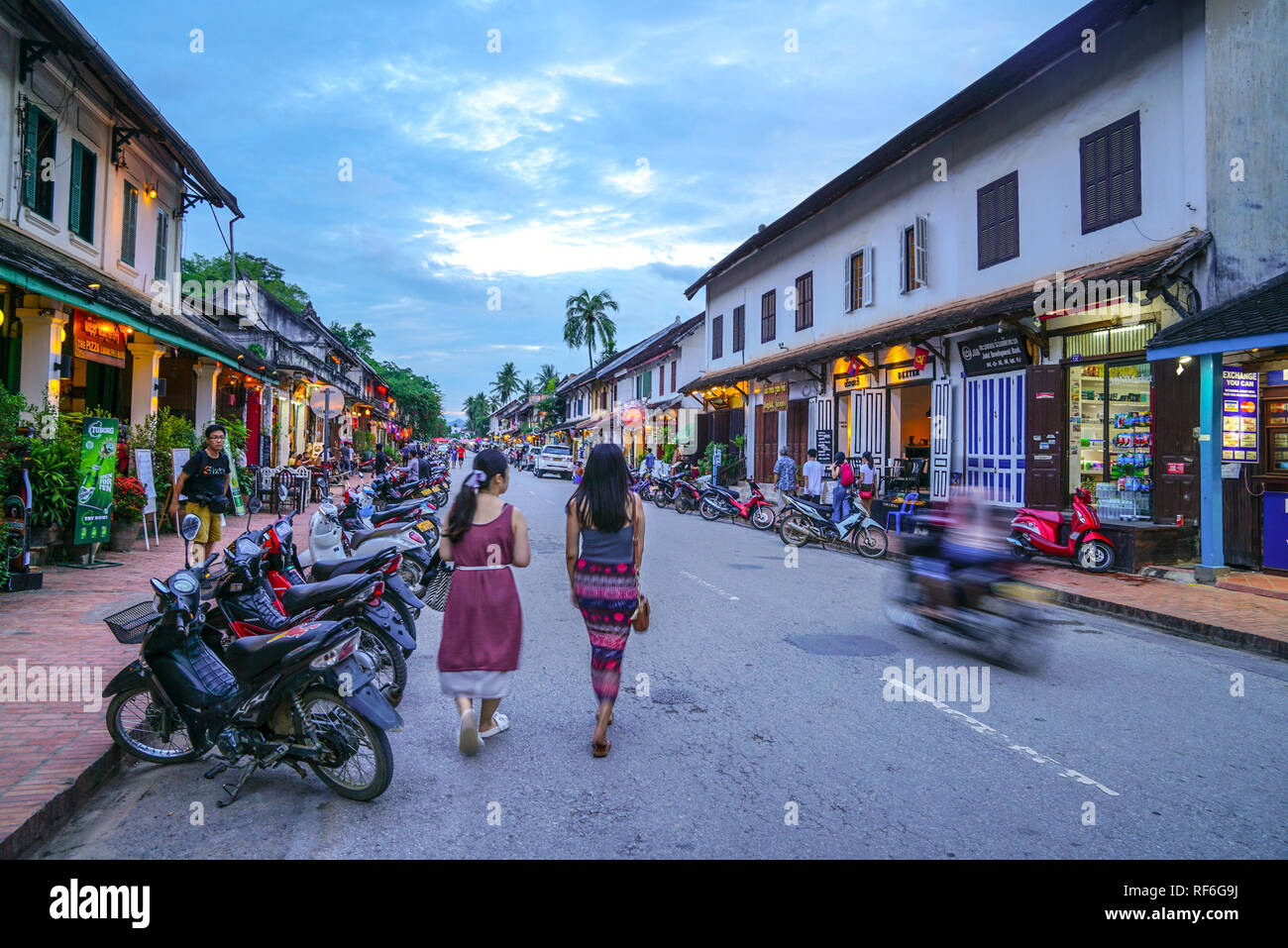 Luang Prabang, Laos - June 12, 2017: The streets of old town of Luang ...