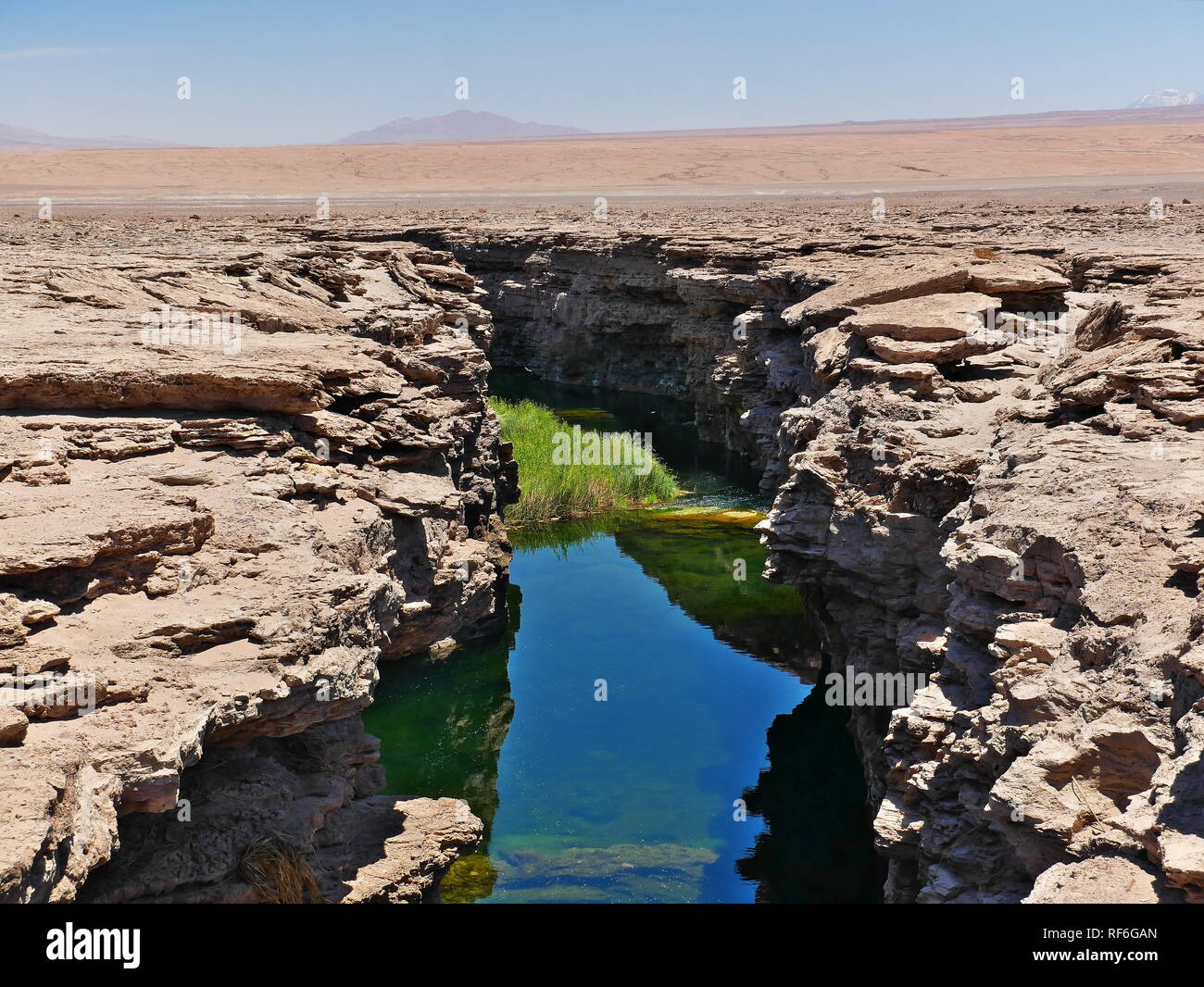 Canyon carved in the desert near Calama. The desert of Atacama in the ...