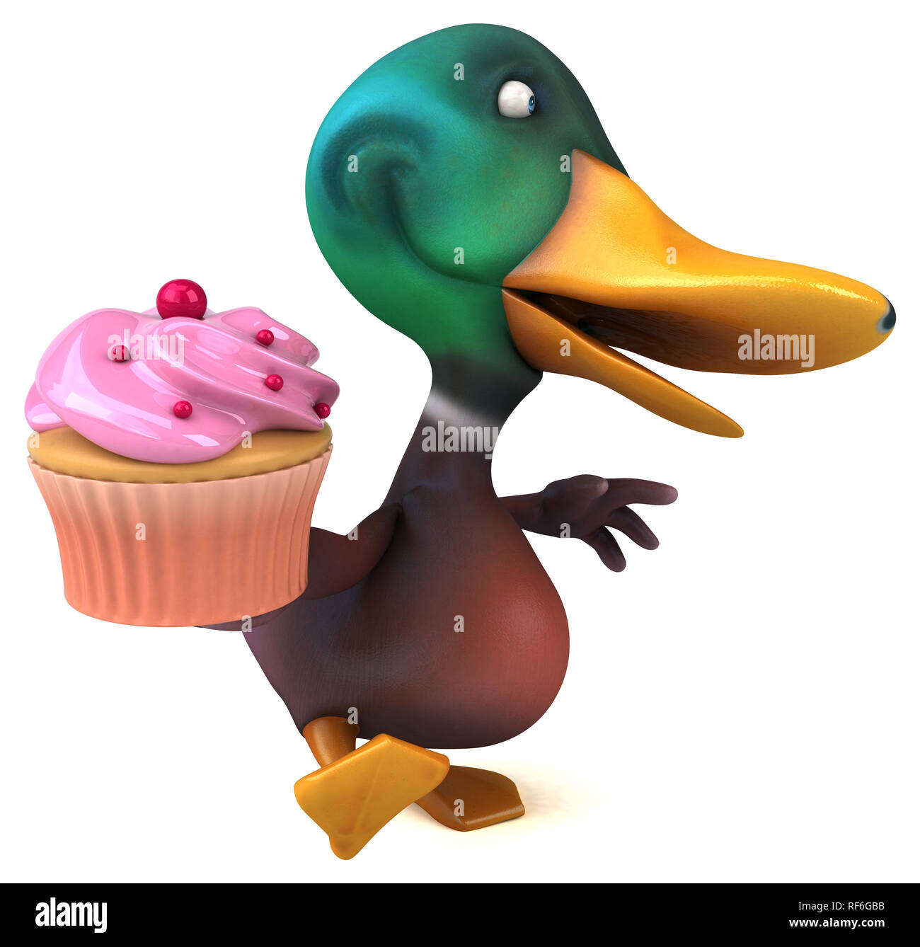 Fun duck - 3D Illustration Stock Photo - Alamy
