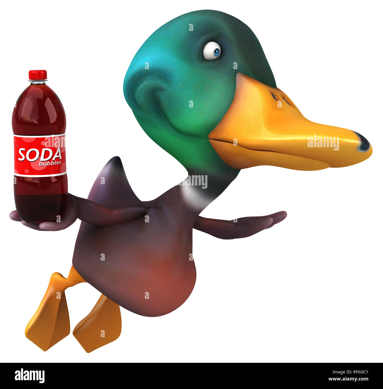 Fun duck - 3D Illustration Stock Photo - Alamy