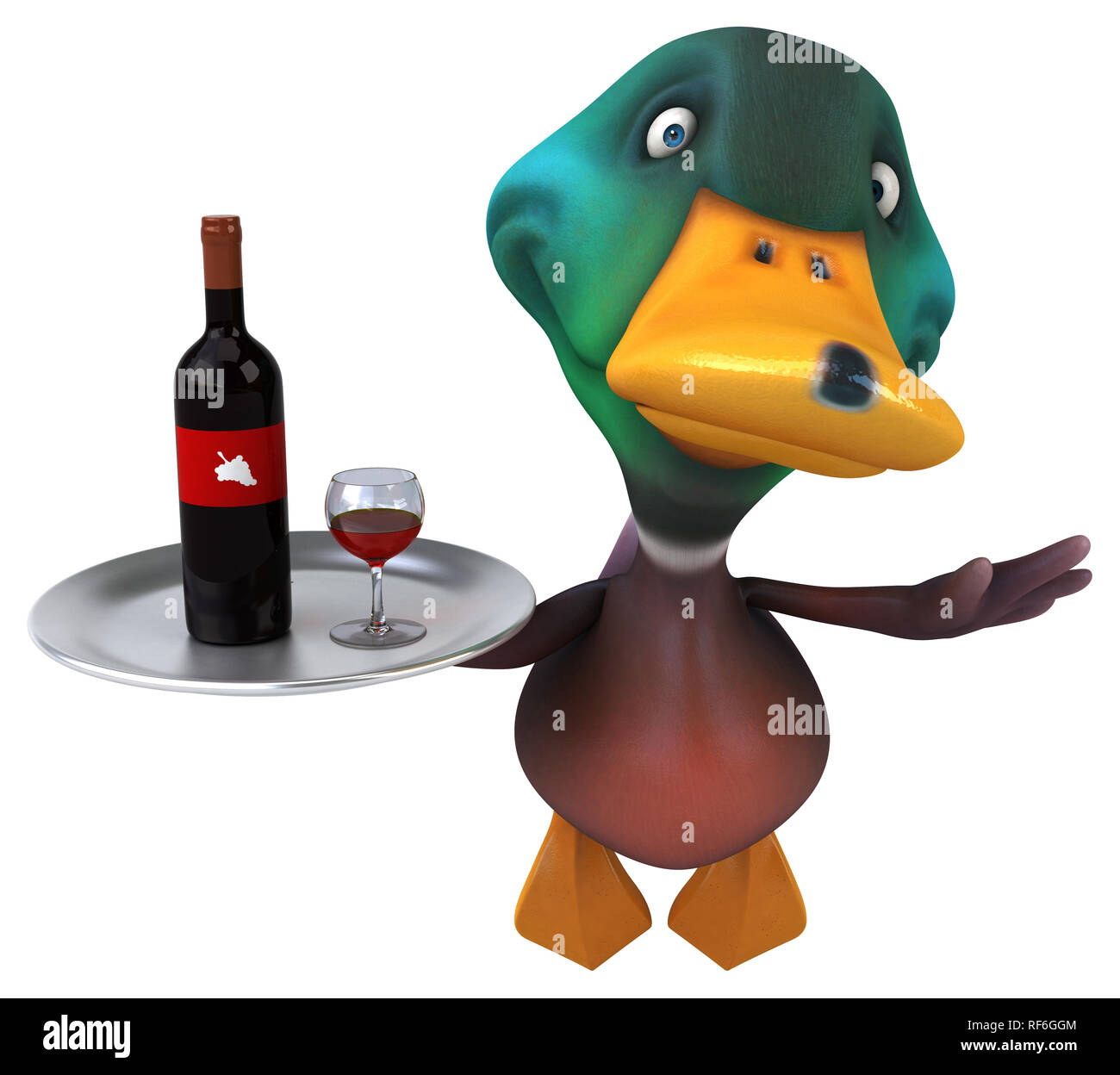Fun duck - 3D Illustration Stock Photo - Alamy