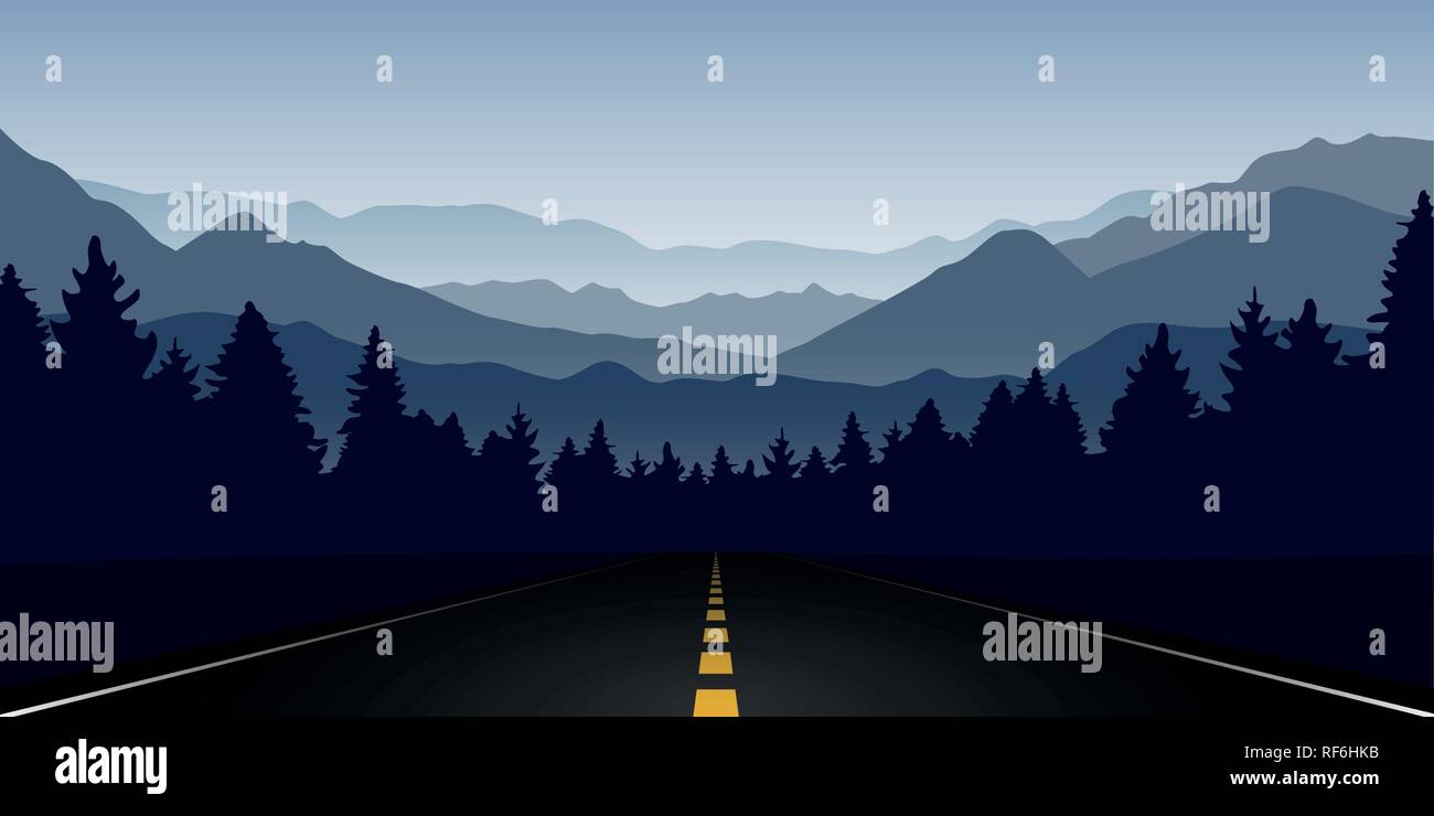 Road signs in fog at sunrise Stock Vector Images - Alamy