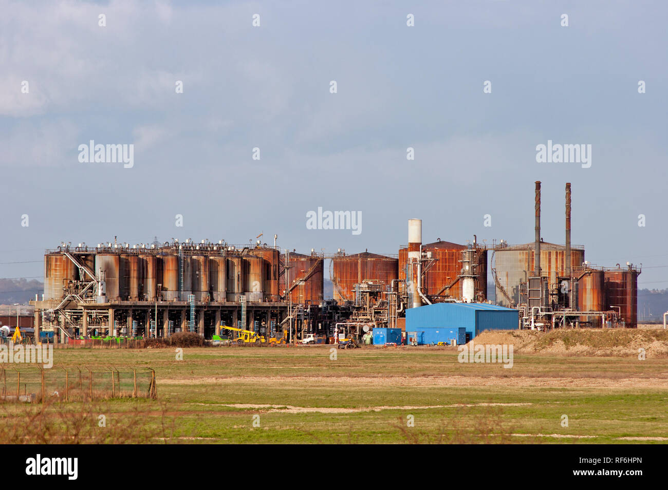 The remains of the Shall Haven oil refinery on the north bank of the ...
