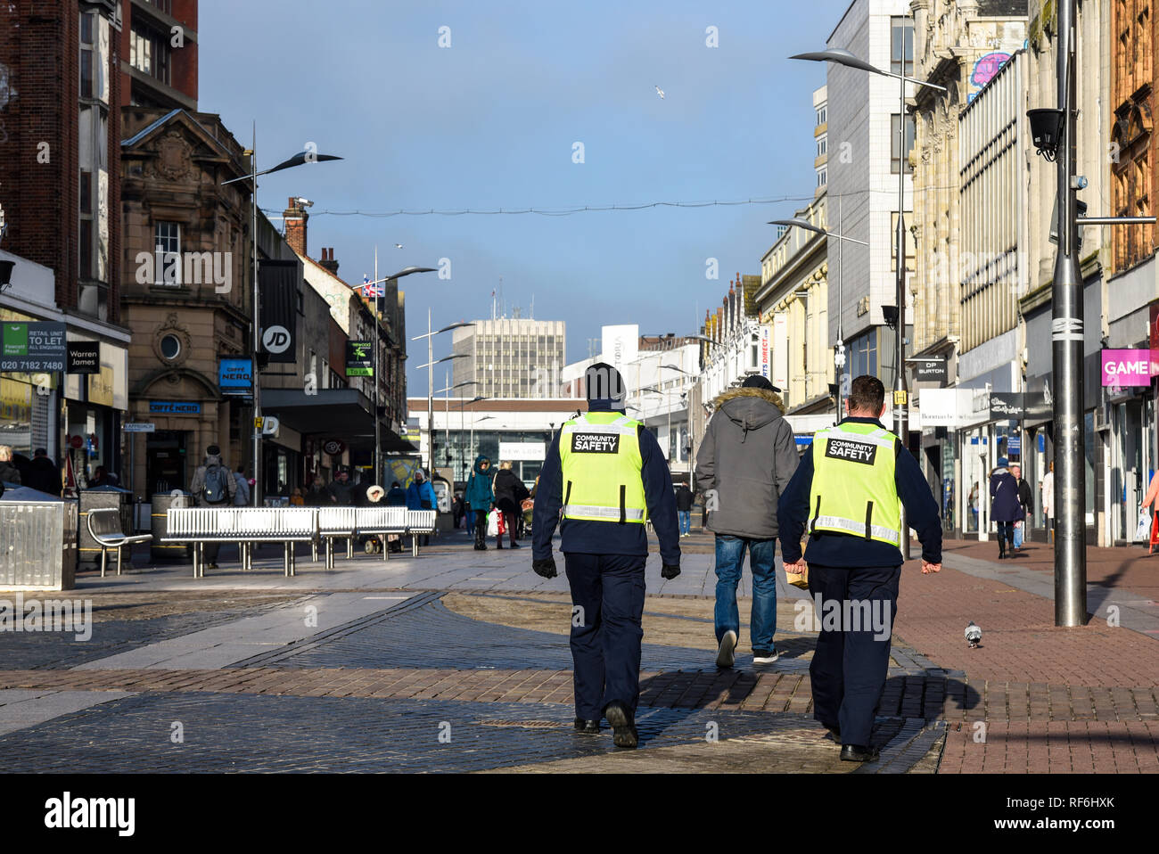 Community Safety officers walking and patrolling in Southend on Sea ...