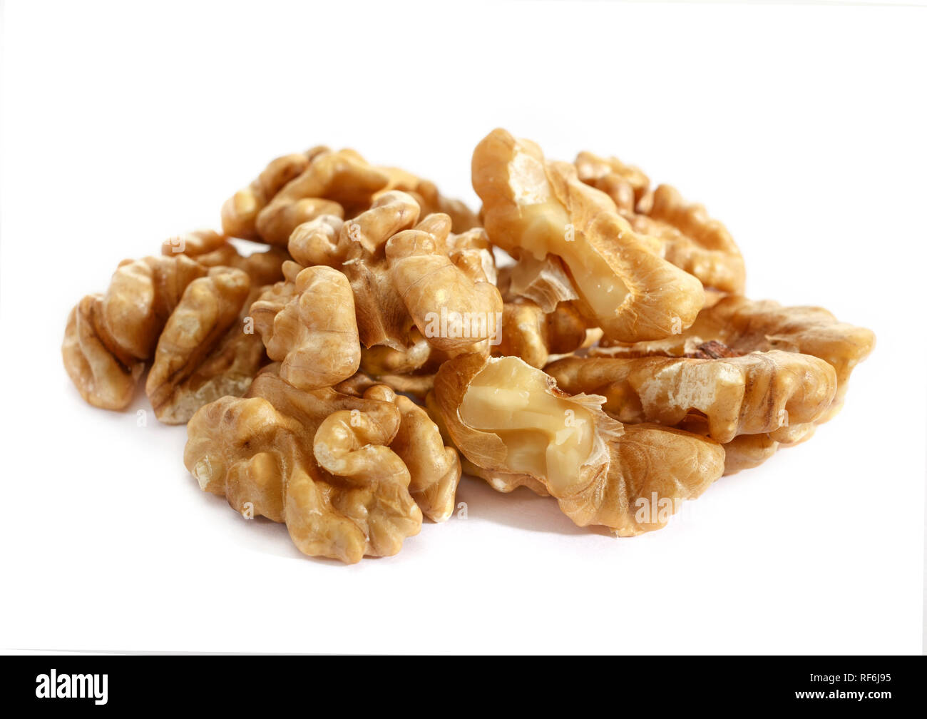 Peeled walnut. Nuts without shell on isolated on white background ...