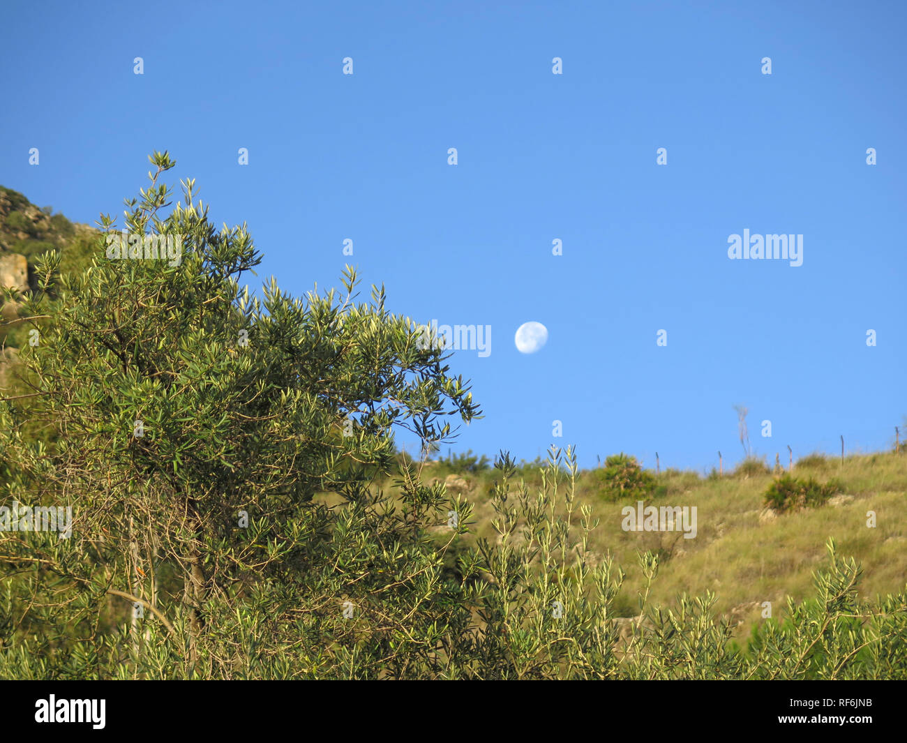 Moon over hills hi-res stock photography and images - Alamy