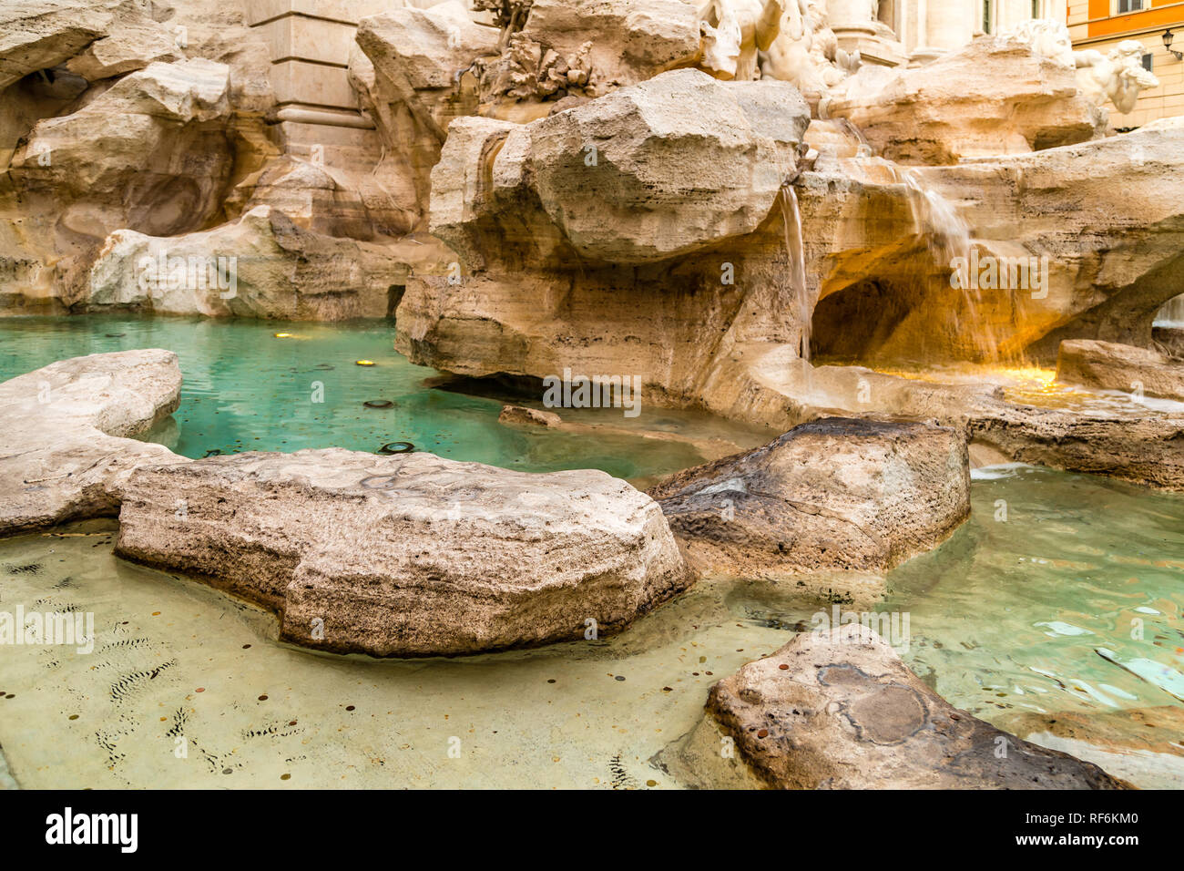 ROME, ITALY - JANUARY 4, 2019: crystal clear waters flowing from ...