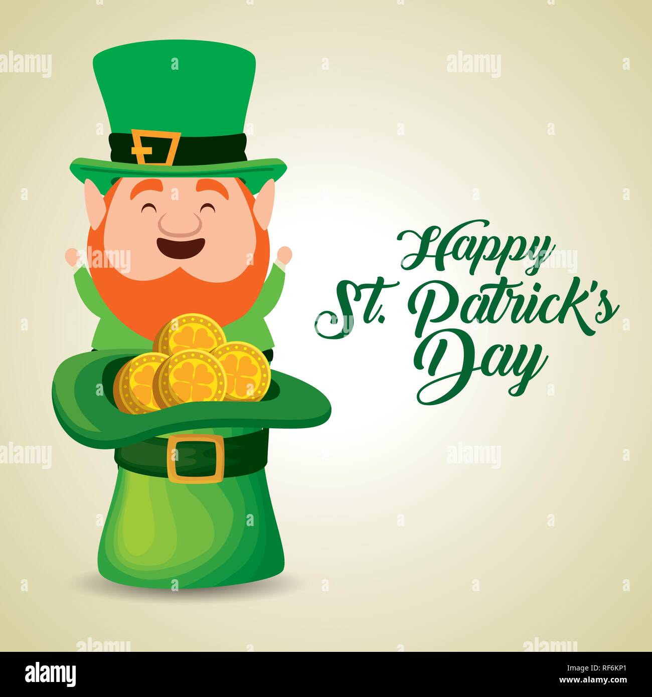 st patrick elf with hat and coins Stock Vector Image & Art - Alamy