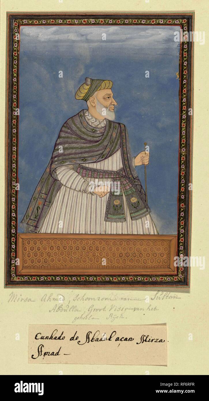 Portrait of Mirza Ahmad, who was the oldest son-in-law of Sultan ...