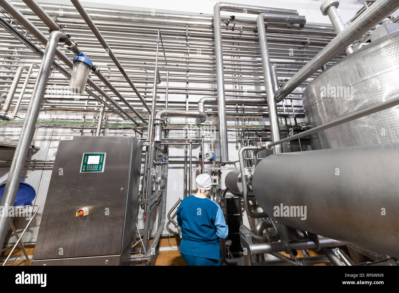 Cheese manufacturing line production factory hi-res stock photography ...