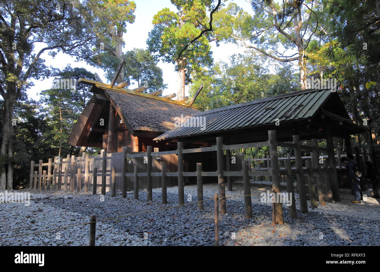 People visit Ise jingu Gaiku shrine Kazenomiya god of wind shrine in ...