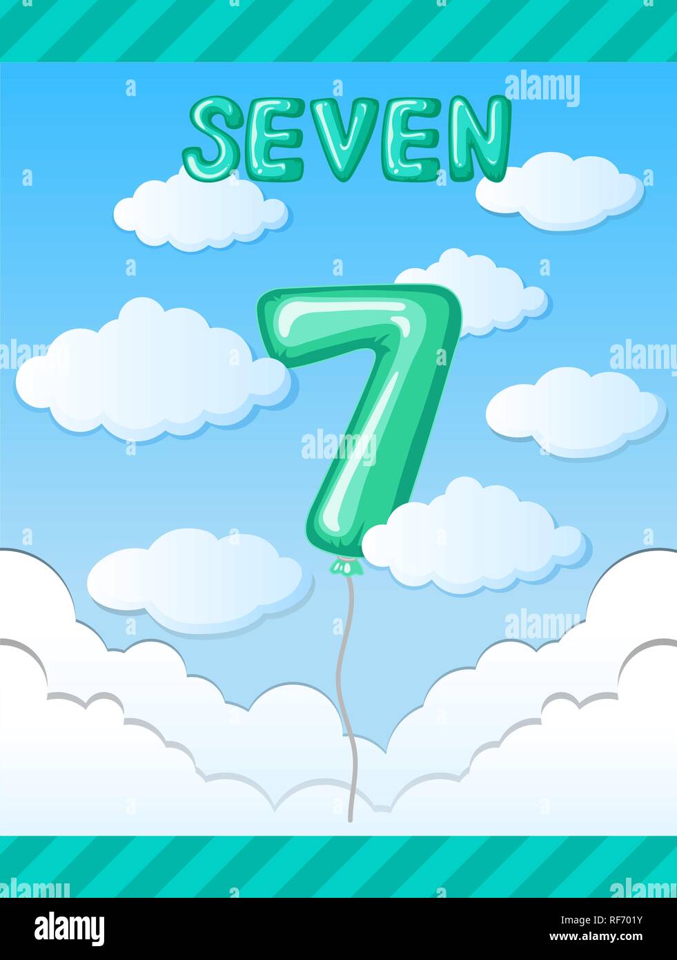 Number seven balloon template illustration Stock Vector Image & Art - Alamy