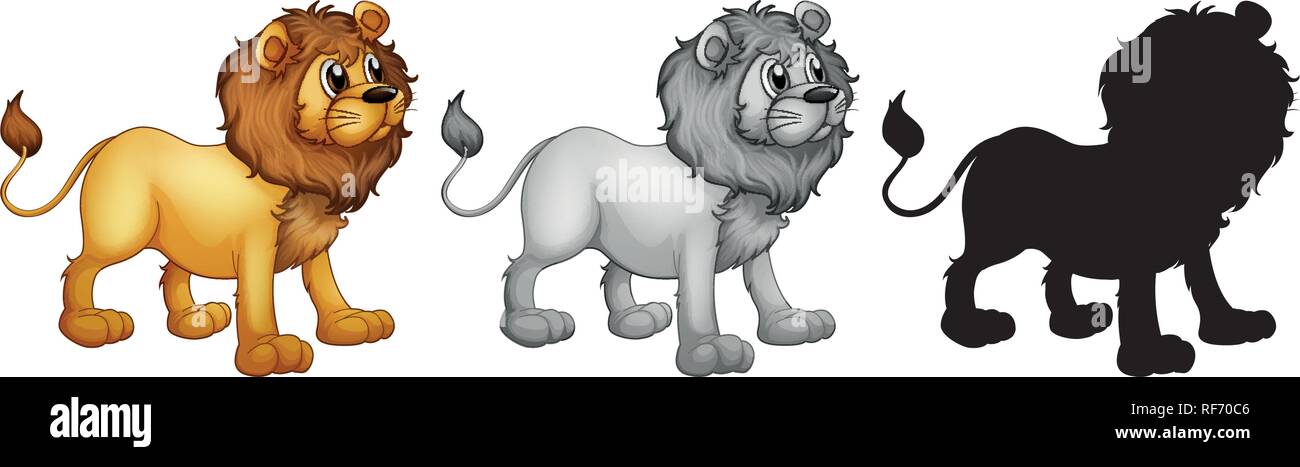 Set of lion character design illustration Stock Vector Image & Art - Alamy