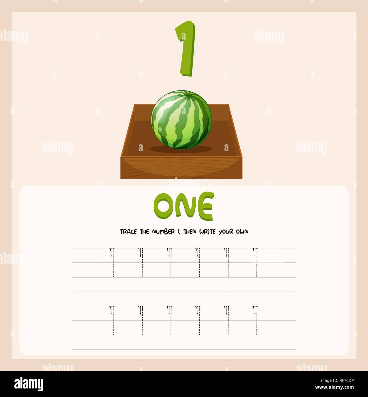 How to write number one illustration Stock Vector Image & Art - Alamy