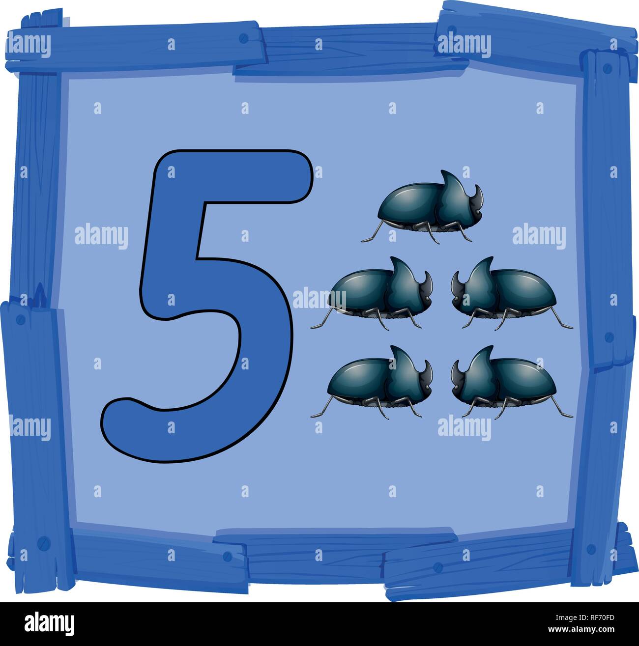 Number five on wooden banner illustration Stock Vector Image & Art - Alamy
