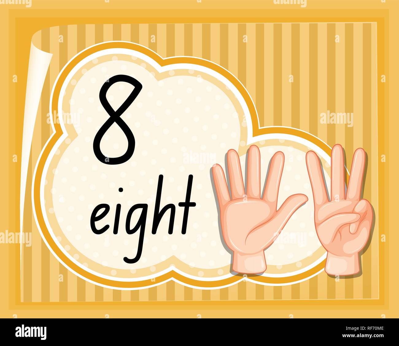 Count eight with hand gesture illustration Stock Vector Image & Art - Alamy