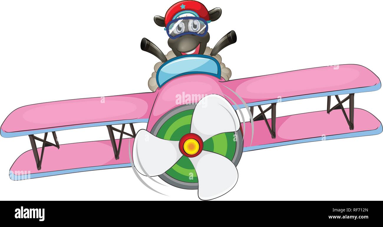 A sheep riding airplane illustration Stock Vector Image & Art - Alamy
