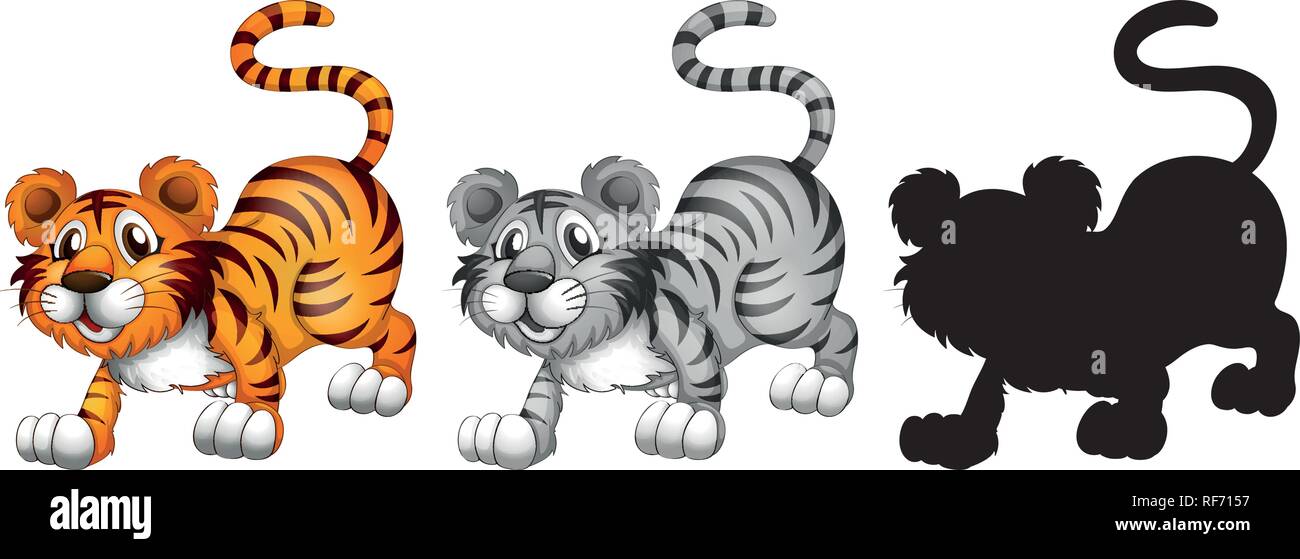 Set of tiger character illustration Stock Vector Image & Art - Alamy