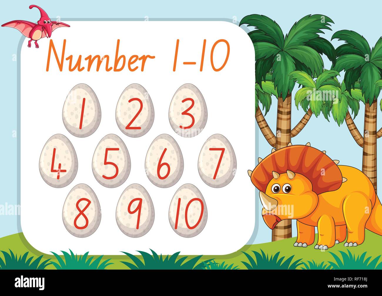 Dinosaur numbers Stock Vector Images - Alamy