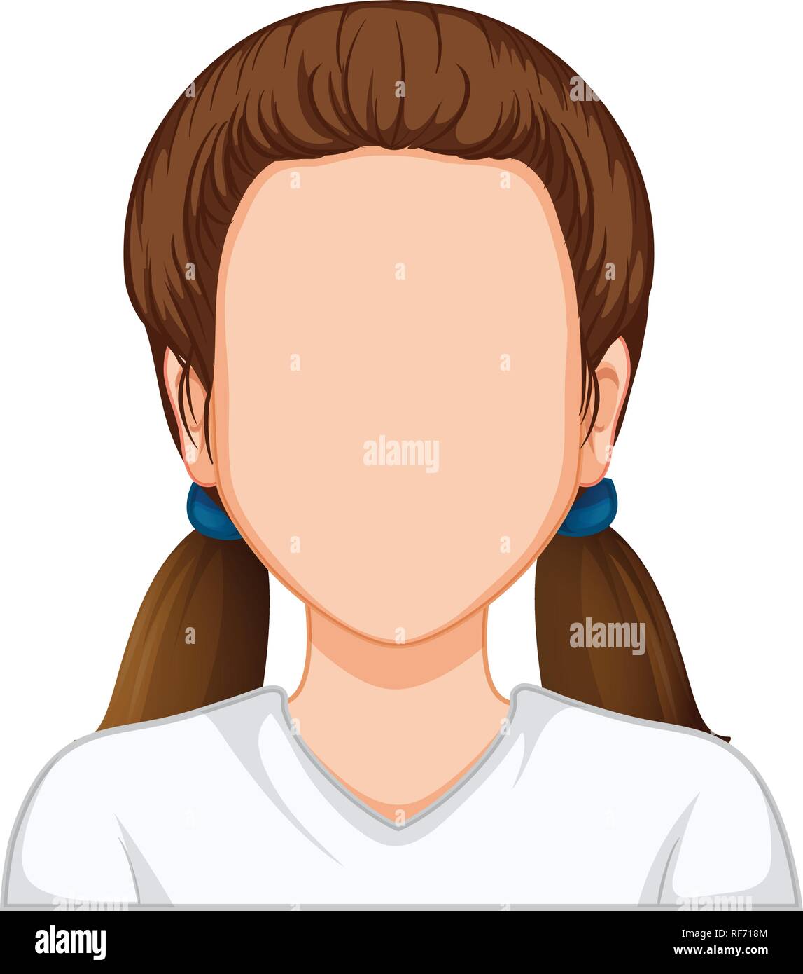 Woman character with empty face illustration Stock Vector Image & Art ...