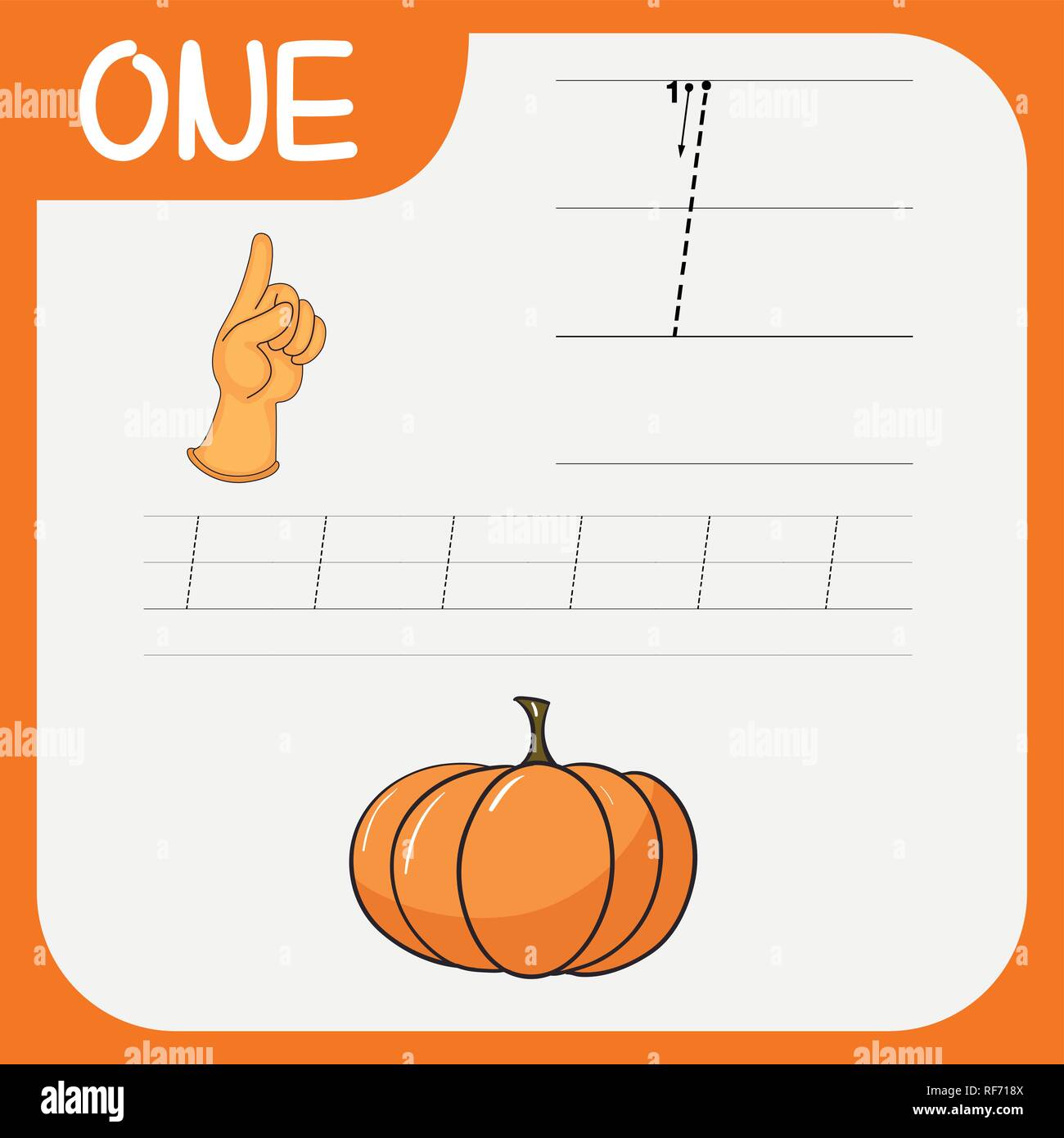 Writing practise number one illustration Stock Vector Image & Art - Alamy