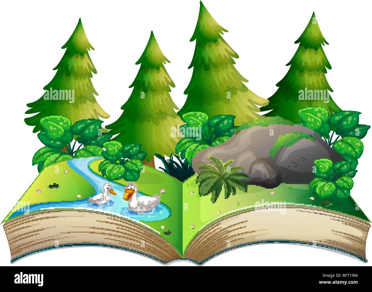 Isolated open book nature theme illustration Stock Vector Image & Art ...