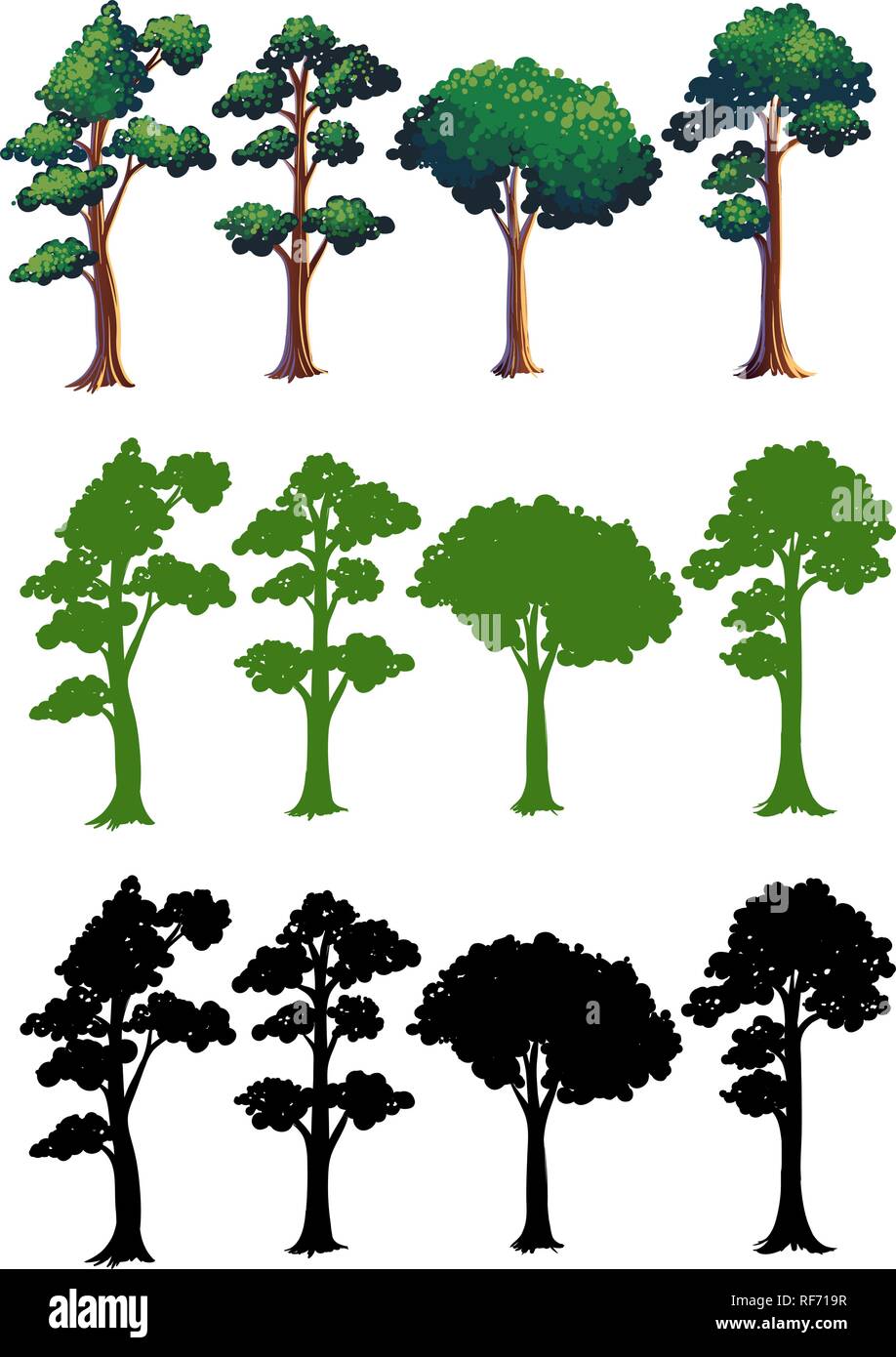 Set of different tree design illustration Stock Vector Image & Art - Alamy