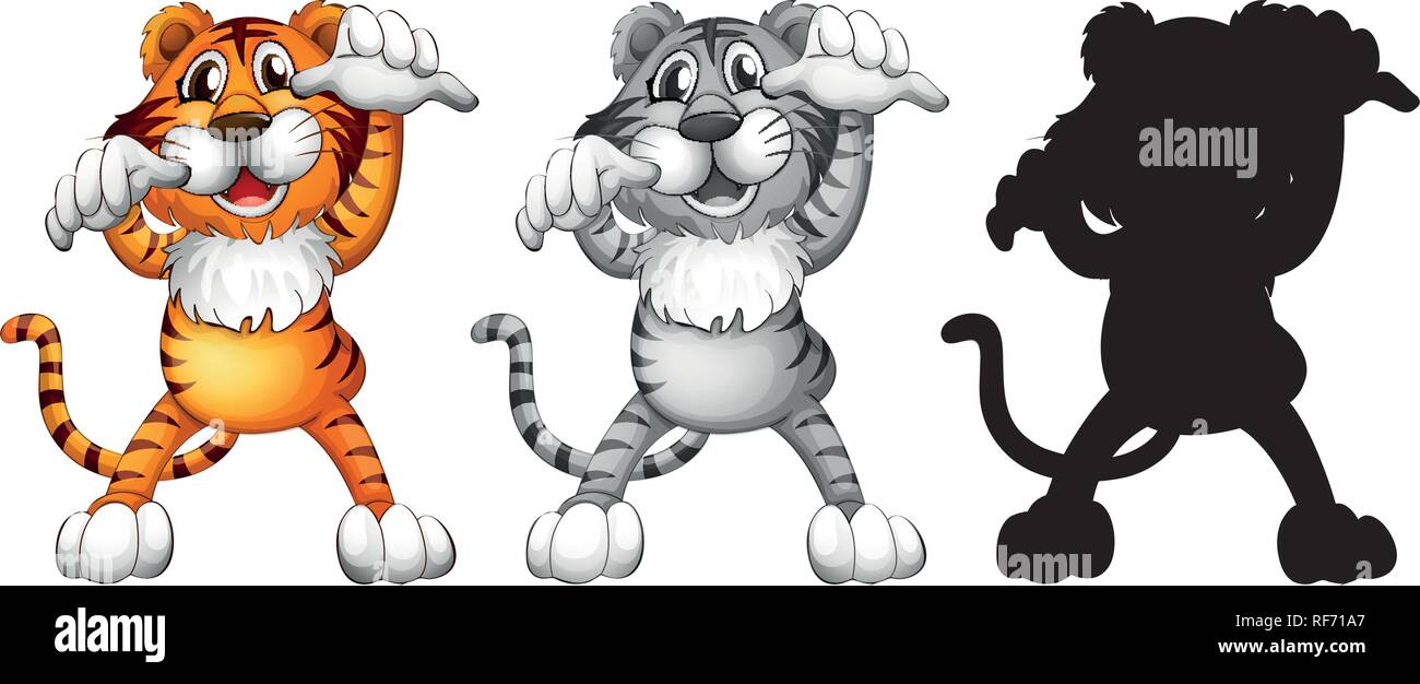 Set of tiger character illustration Stock Vector Image & Art - Alamy