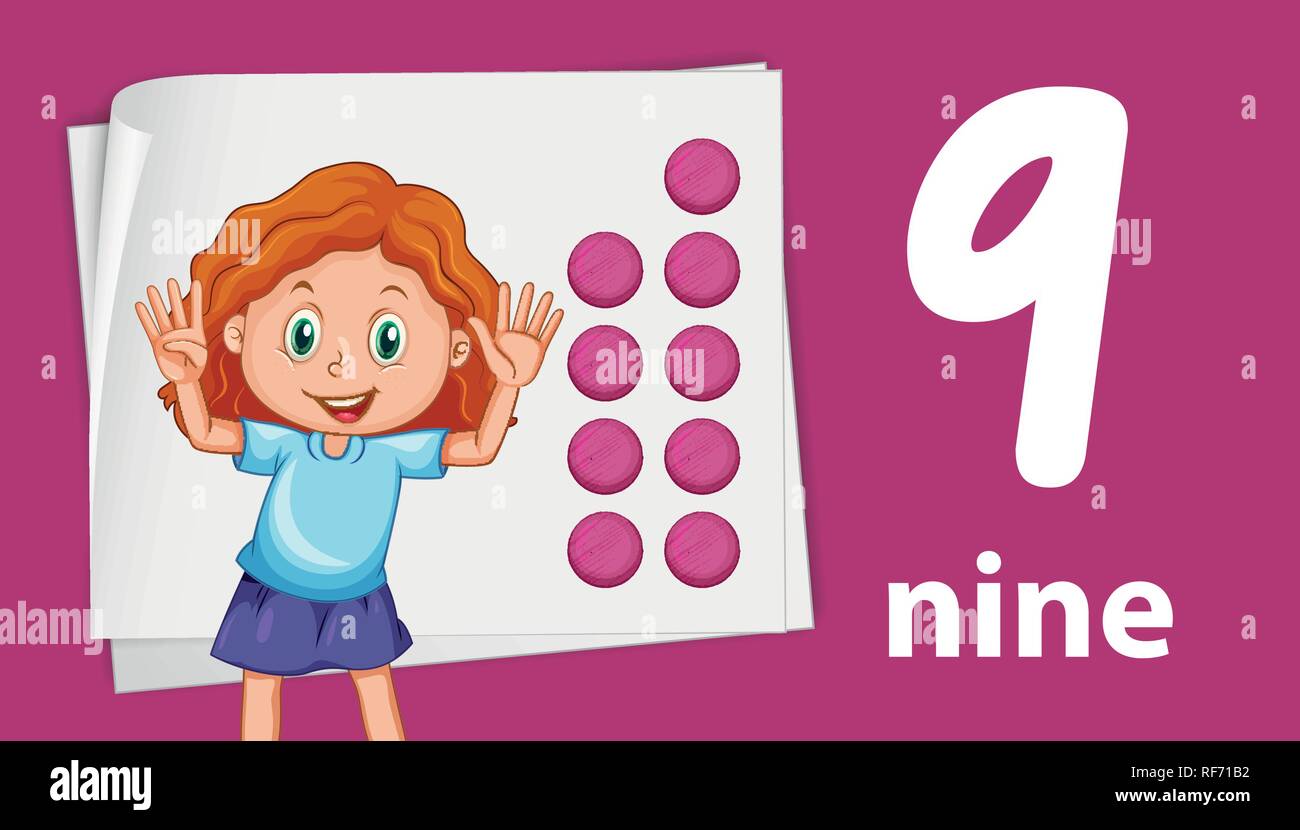 Girl counting math Stock Vector Images - Alamy