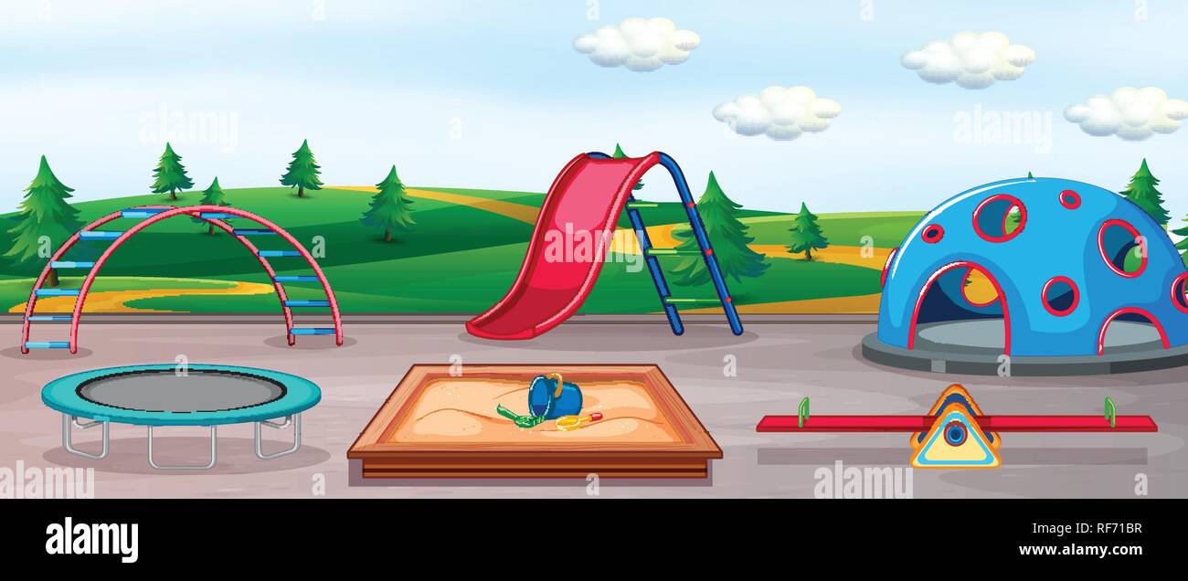 Empty playground and fun equipment illustration Stock Vector Image ...