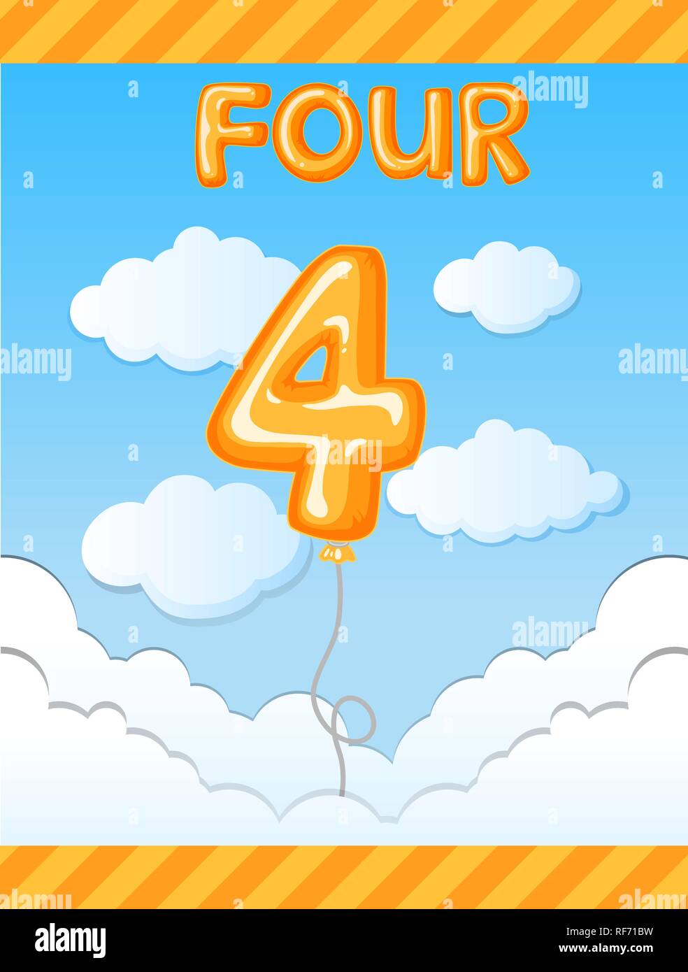 Number four balloon template illustration Stock Vector Image & Art - Alamy