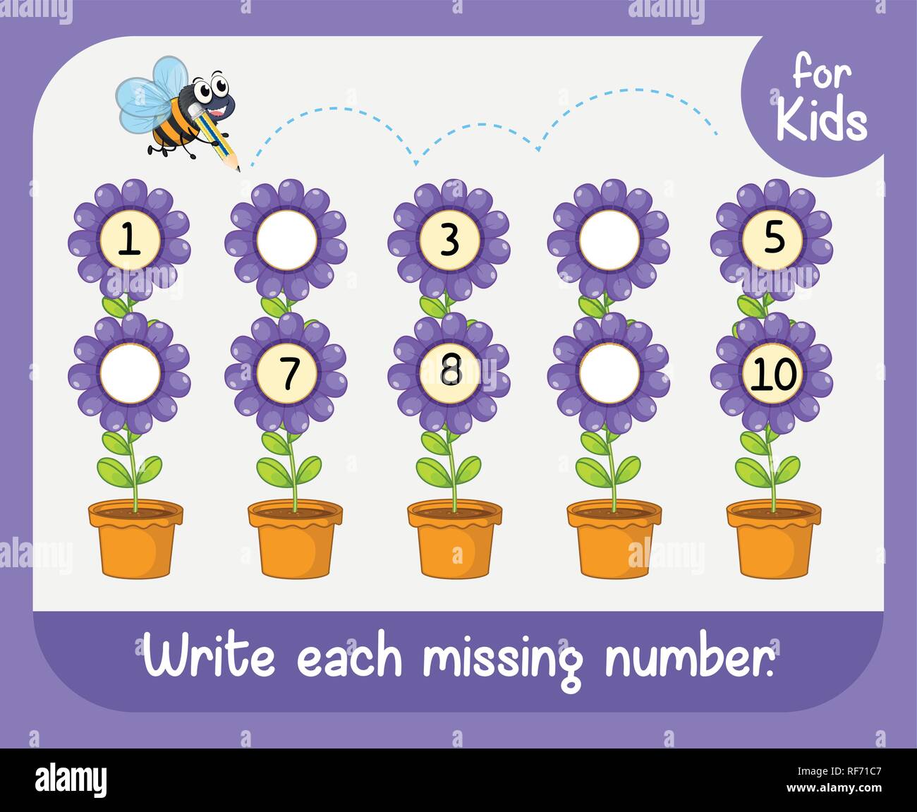 Write each missing number illustration Stock Vector Image & Art - Alamy