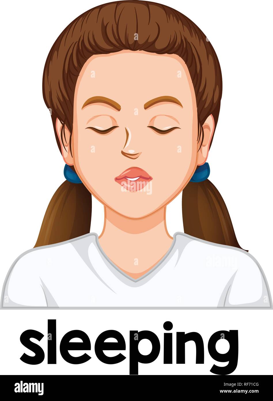 A girl sleeping face illustration Stock Vector Image & Art - Alamy