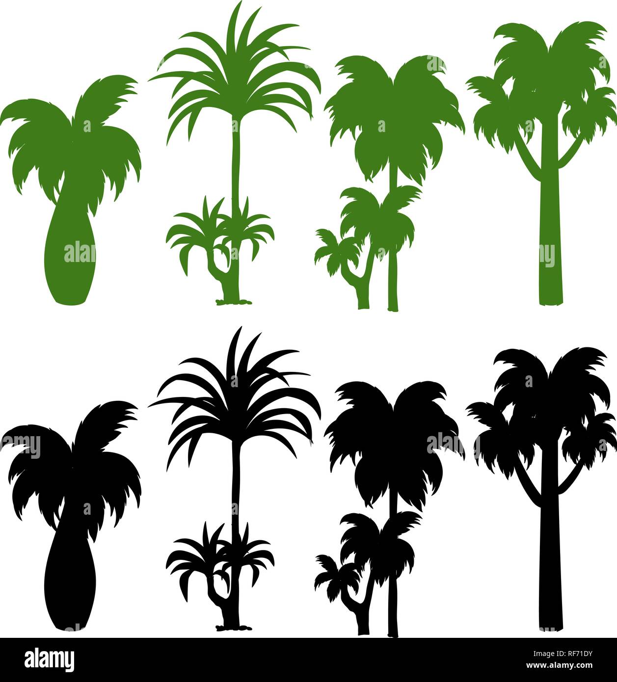 Plam tree drawing Cut Out Stock Images & Pictures - Alamy