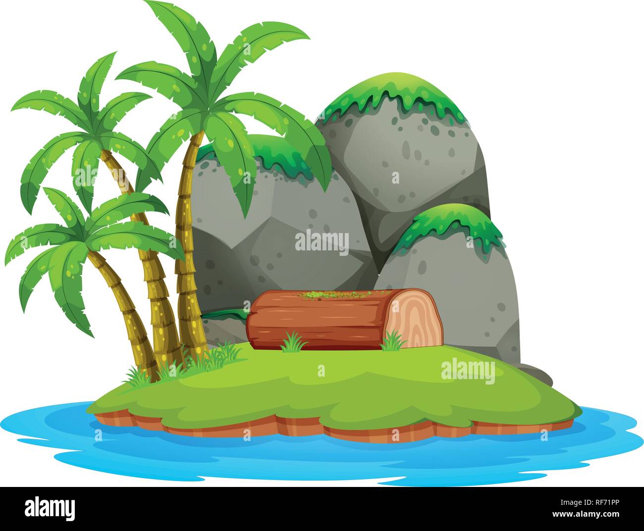 Isolated island on white background illustration Stock Vector Image ...