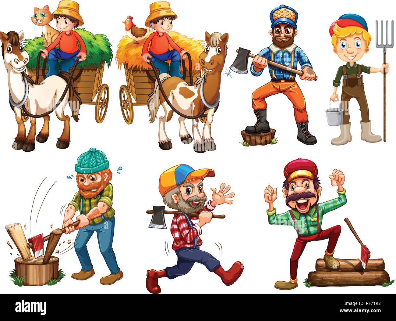 Set of farmer character illustration Stock Vector Image & Art - Alamy
