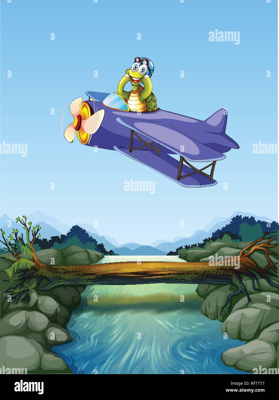 A turtle riding airplane illustration Stock Vector Image & Art - Alamy