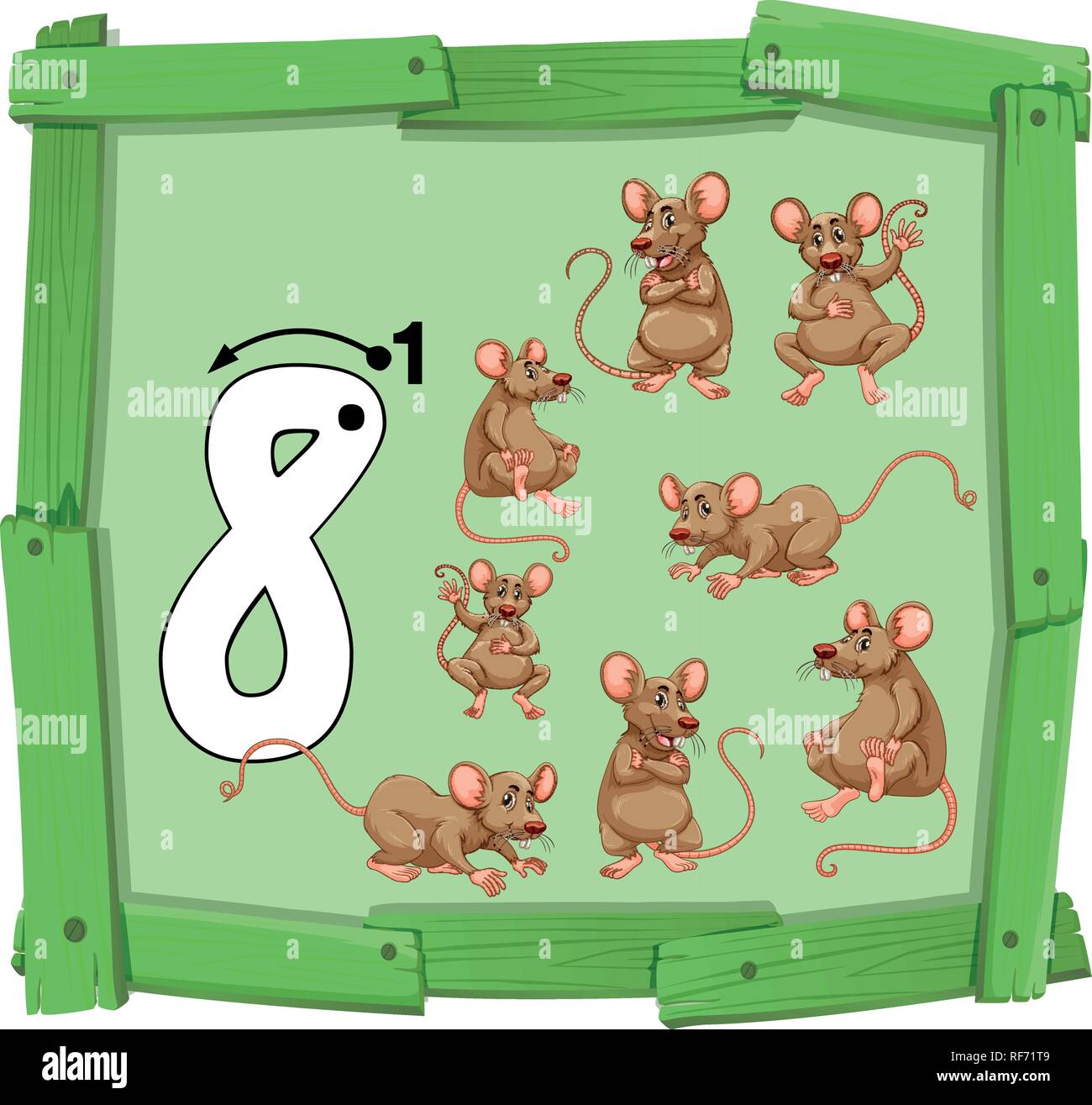 Number eight on wooden banner illustration Stock Vector Image & Art - Alamy