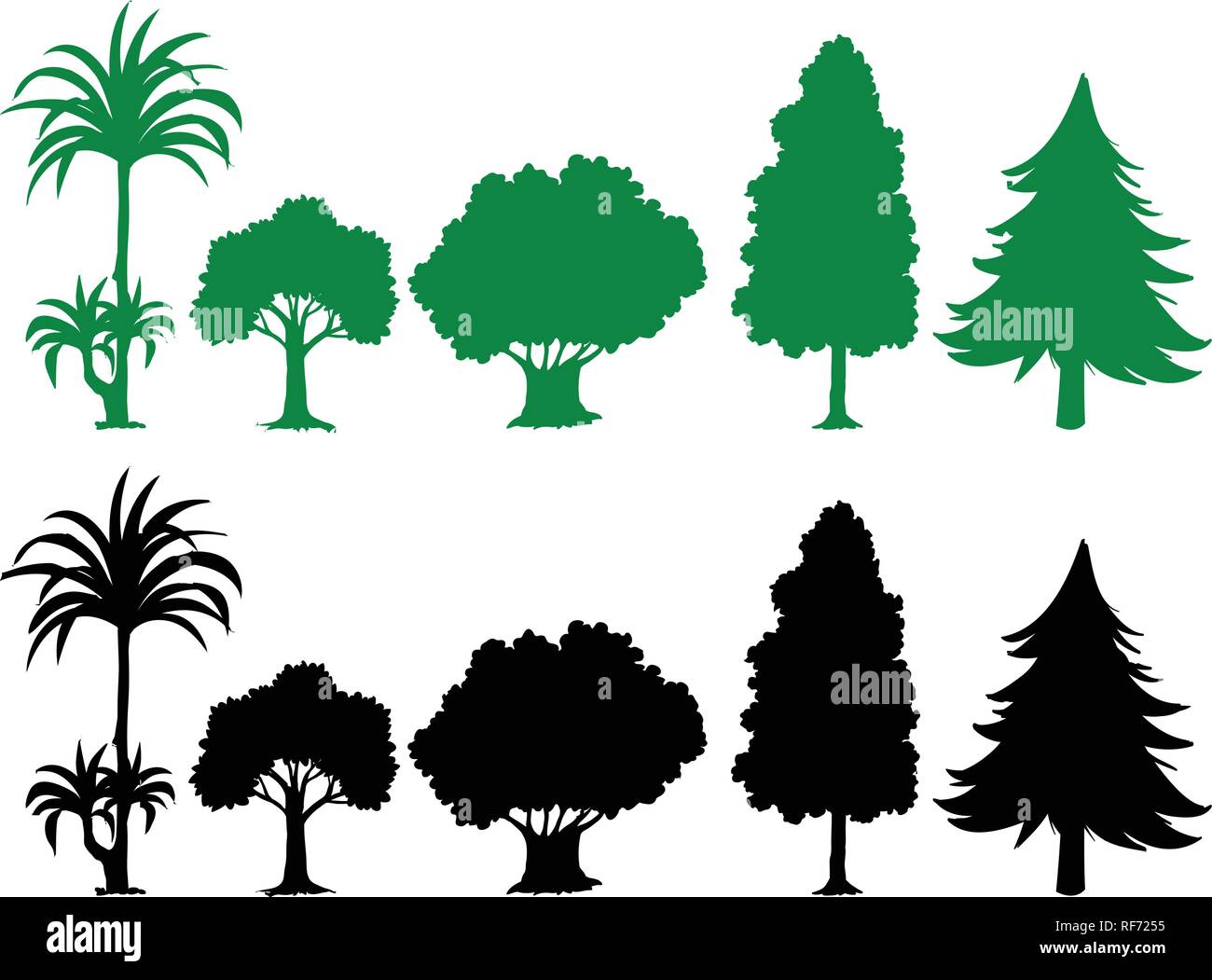 Set of silhouette tree illustration Stock Vector Image & Art - Alamy