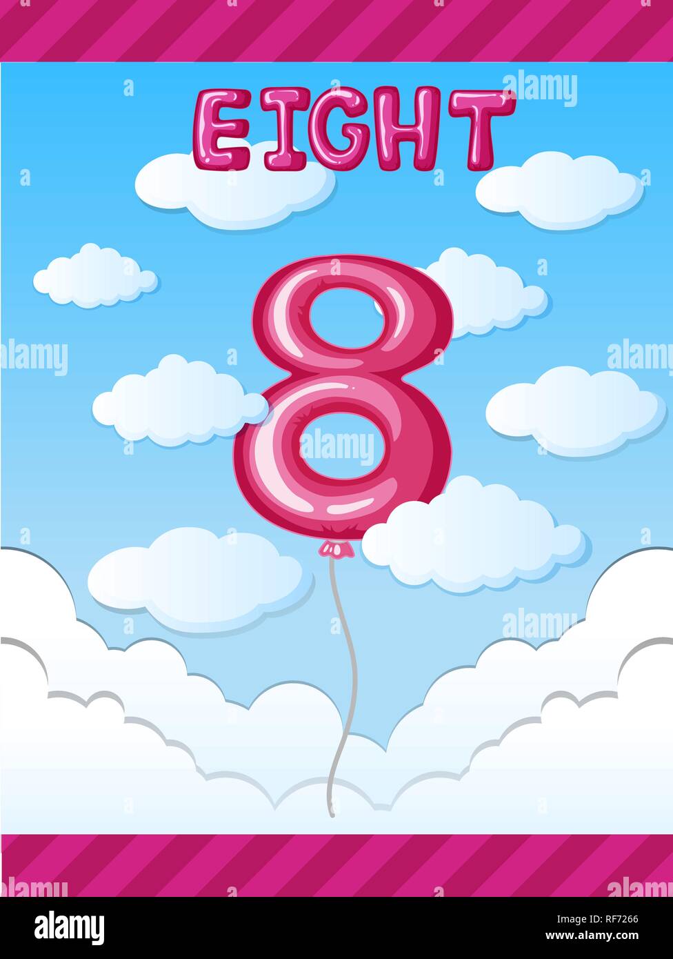 Balloon number eight on sky illustration Stock Vector Image & Art - Alamy