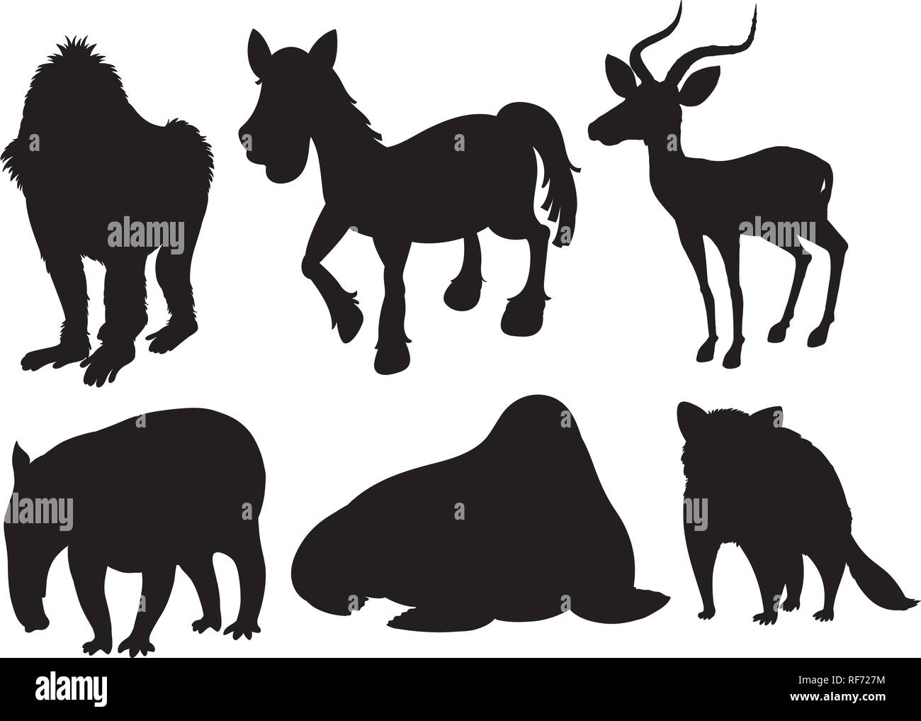 Set of illustration exotic animals illustration Stock Vector Image ...
