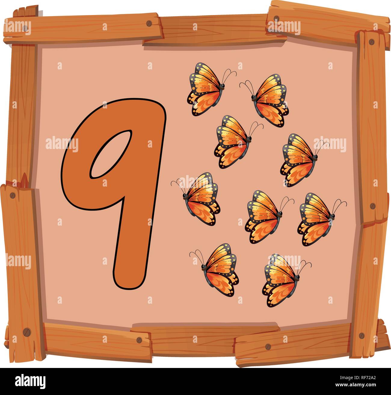 Number butterfly Stock Vector Images - Alamy
