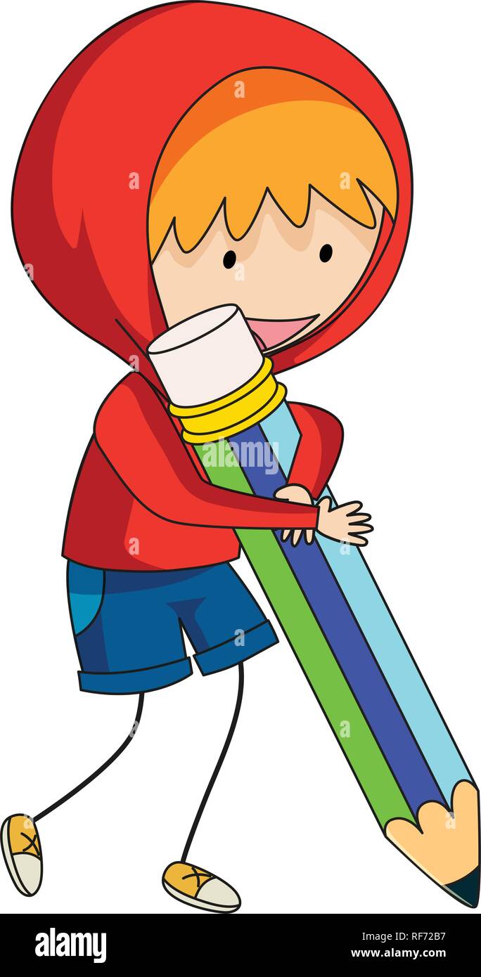 Funny boy kid holding Stock Vector Images - Alamy