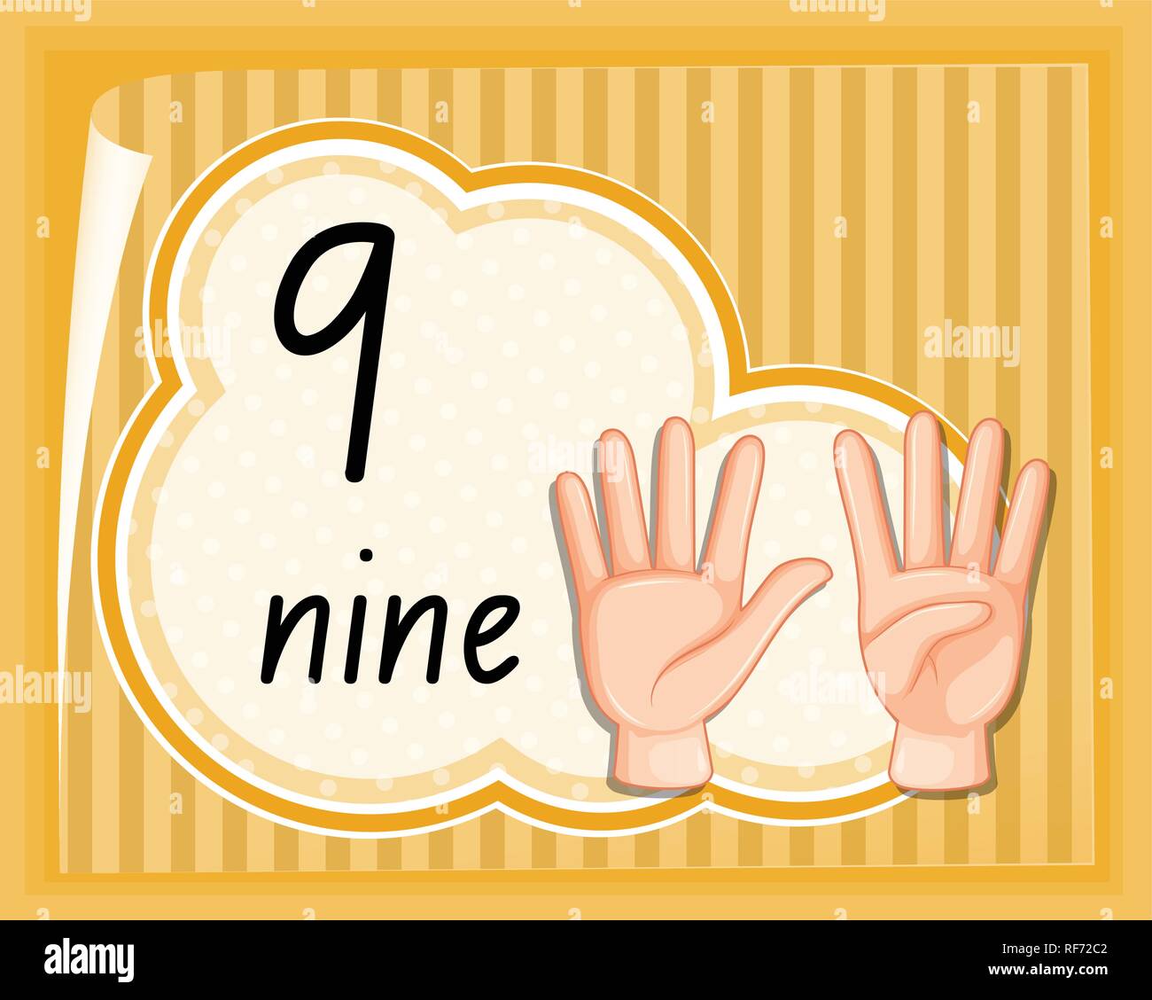 Number nine hand gesture illustration Stock Vector Image & Art - Alamy