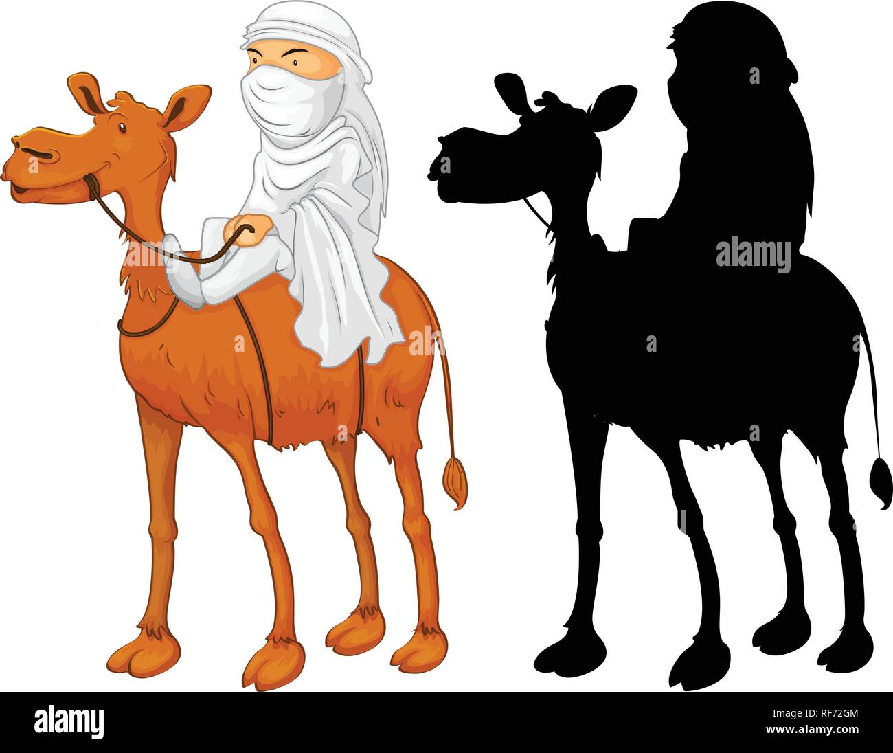 Arab man riding camel illustration Stock Vector Image & Art - Alamy