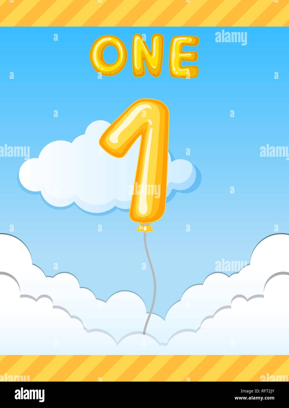 Number one balloon on sky illustration Stock Vector Image & Art - Alamy